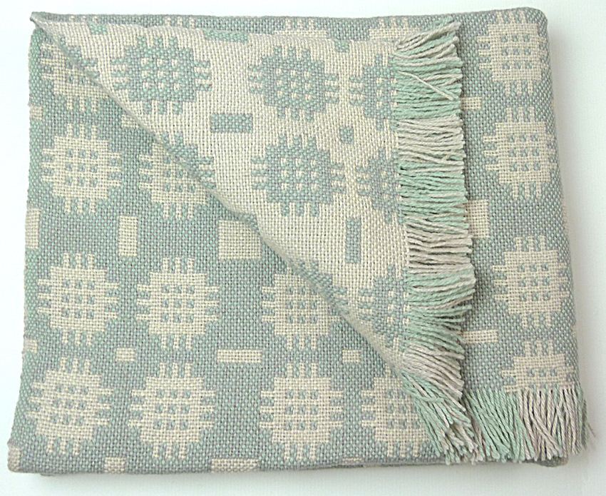 Celadon Welsh Tapestry Floor rug. Solva Woollen Mill