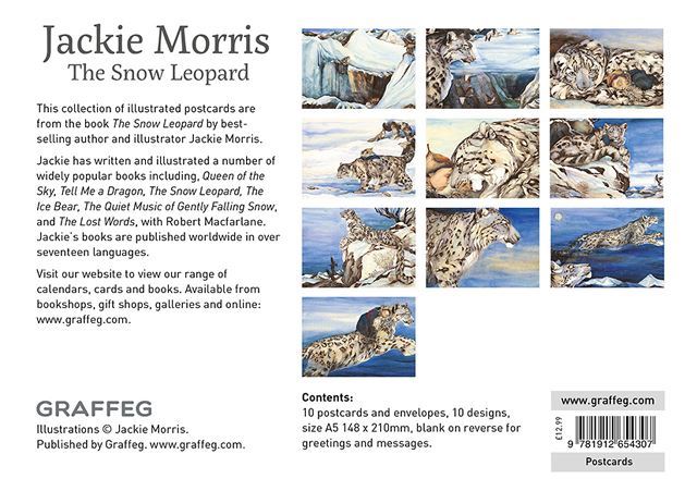 The Snow Leopard Postcards Jackie Morris. Solva Woollen Mill