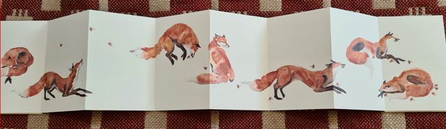 The Fox Accordian Book Jackie Morris. Solva Woollen Mill